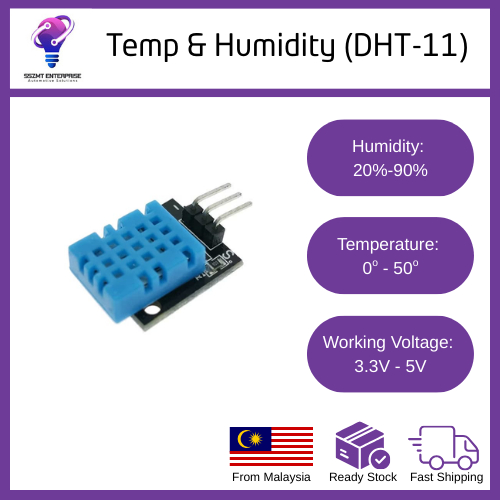 Smart 3pin KY-015 DHT-11 DHT11 Digital Temperature And Relative Humidity Sensor Module + PCB ...