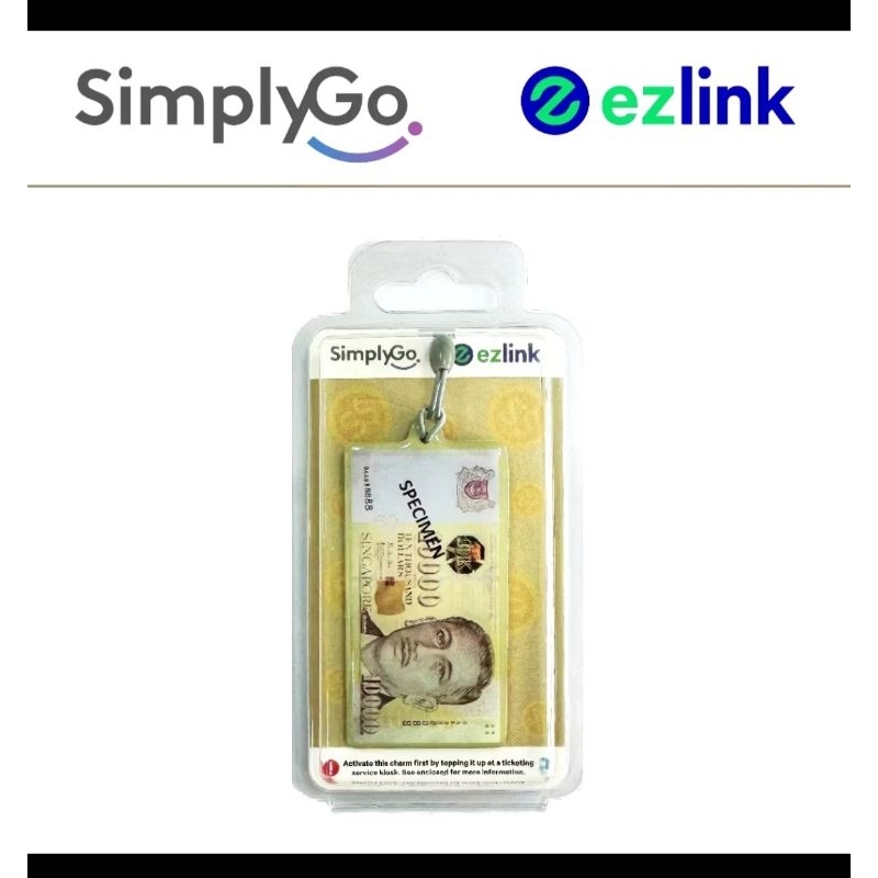 MRT card - Ezlink Charm Dollar Note 💋 $10,000 Singapore MRT card ...