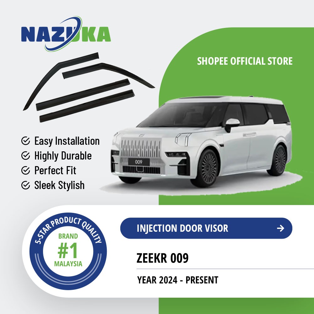 Nazuka Injection Door Visor for ZEEKR 009 | Premium Wind Deflector Set ...