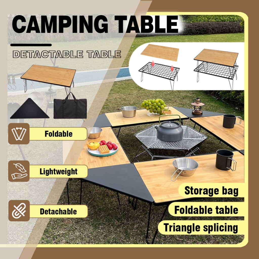 Meja Khemah Barbeku/Customizable Foldable Camping Table BBQ Grill Solid ...