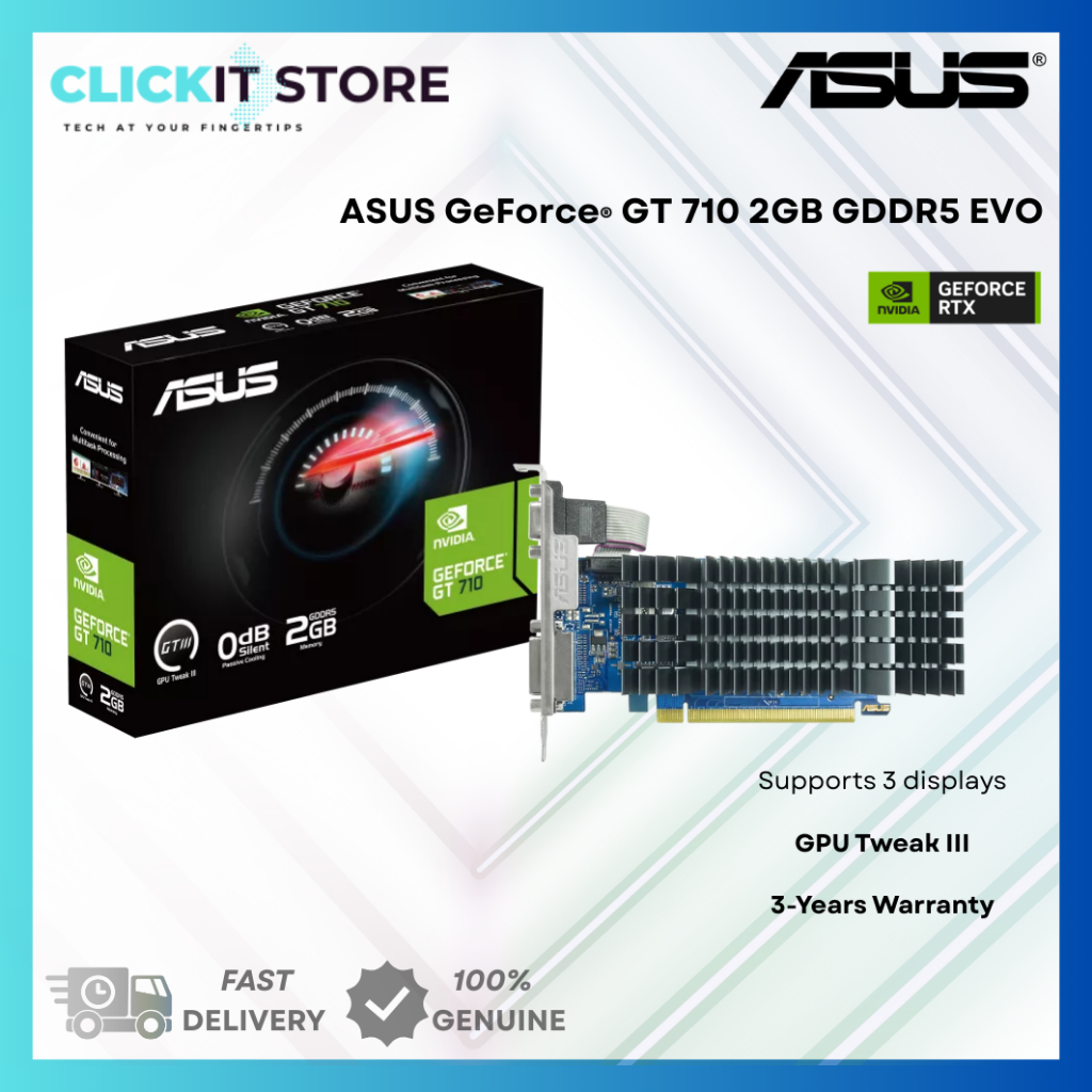 ASUS GeForce® GT 710 2GB GDDR5 EVO Low-Profile Graphics Card | GT710-SL ...