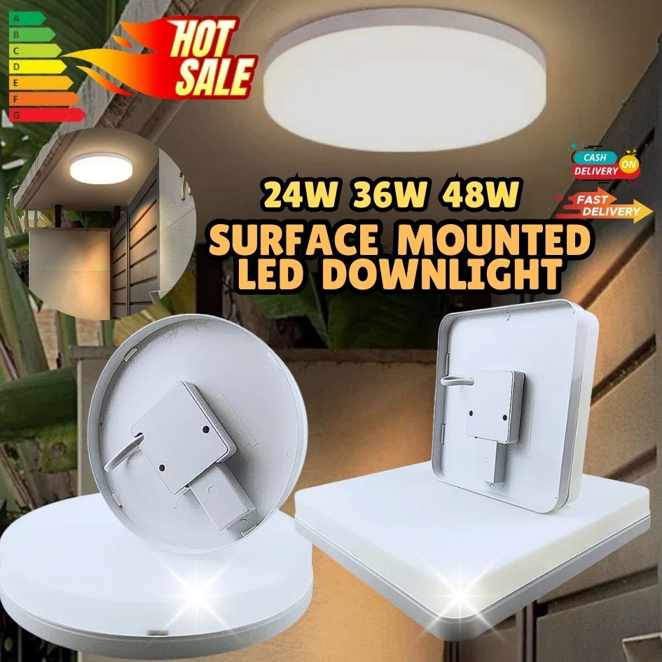 LED Downlight Permukaan Plug In Round/Square LED Surface Downlight 24W ...