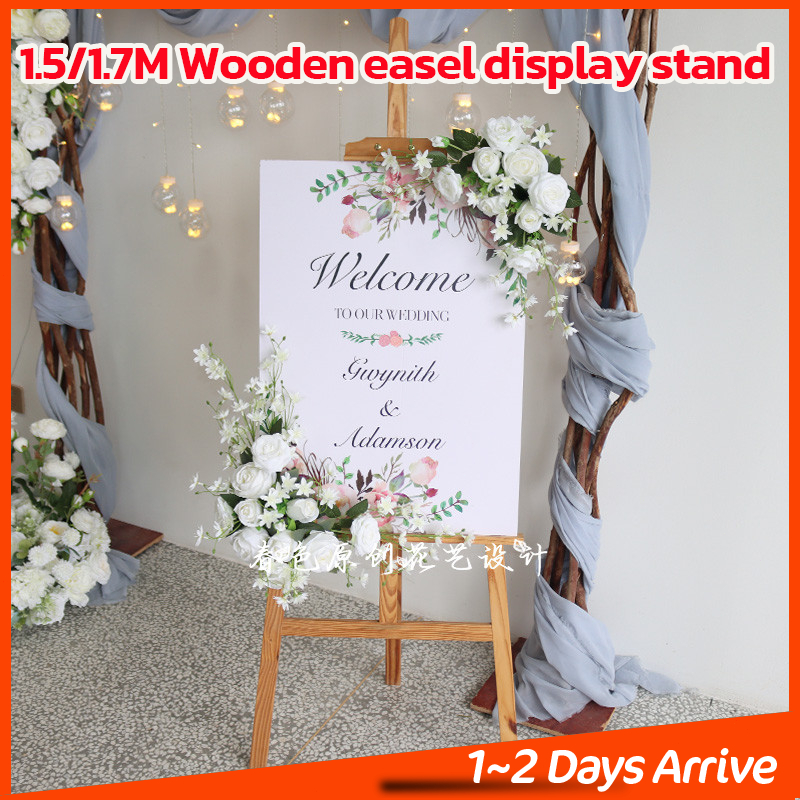 1.5M/1.75M Pine Wood Easel Stand Wedding Welcome Board Art Display ...