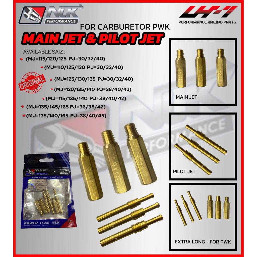 NLK Performance (Extra Long) Main Jet & Pilot Jet (Carburetor PWK)-100% ...