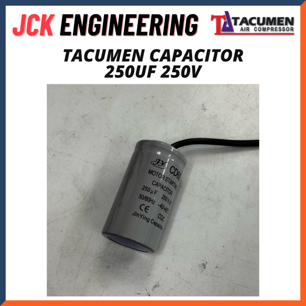 TACUMEN Capacitor 250UF 250V for Air Compressor | Spare Part Compressor ...
