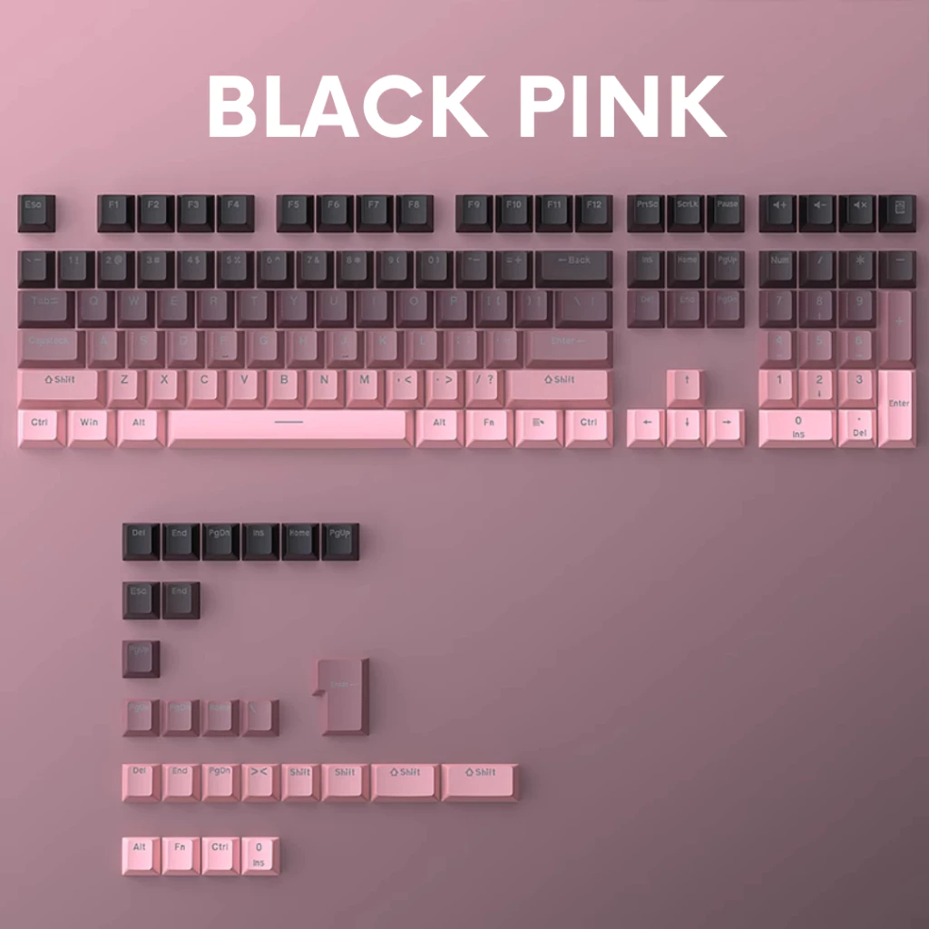 [𝐑𝐄𝐀𝐃𝐘 𝐒𝐓𝐎𝐂𝐊] Gradient Black PINK OEM PBT Shinethru Keycaps | Dye-Sub ...