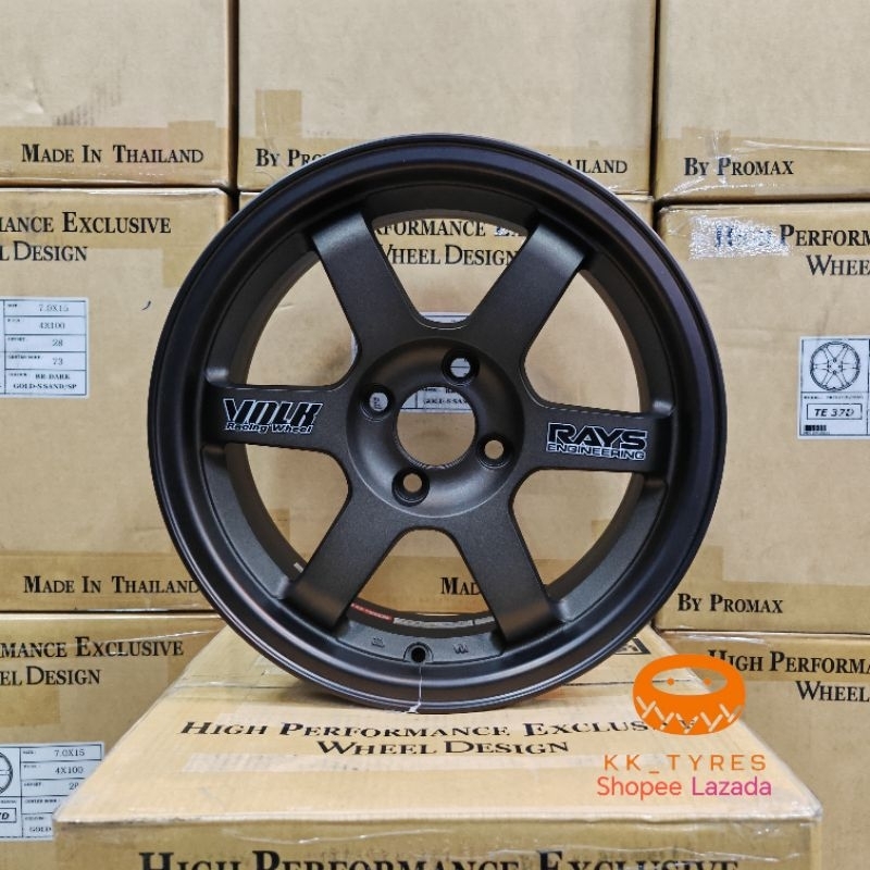 [4PCS] New Sport Rim 15inch Promax Wheels🇹🇭TE37 15X7JJ ET35/ET28 4H100 ...