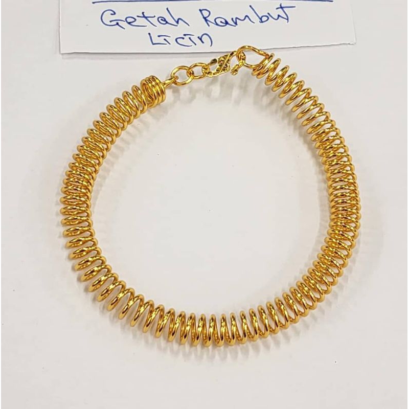 Rantai Tangan / Gelang GETAH RAMBUT / SPRING Emas Korea MURAH | Shopee ...