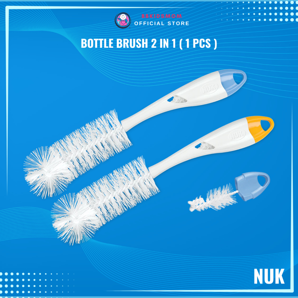 NUK Bottle Brush 2 in 1 Baby Bottle & Teat Brush Berus Botol Susu Bayi ...