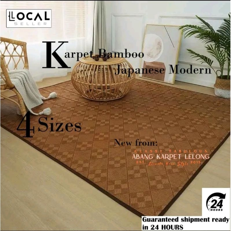 CLASSY Bamboo Japanese Carpet/ Tikar Buluh Moden/ Balcony Summer Mat ...