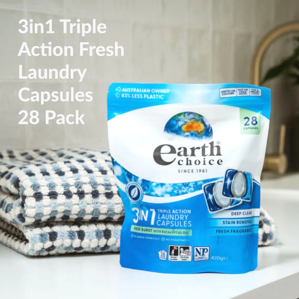 Earth Choice | 3in1 Triple Action Laundry Capsules Eucalyptus Fragrance ...
