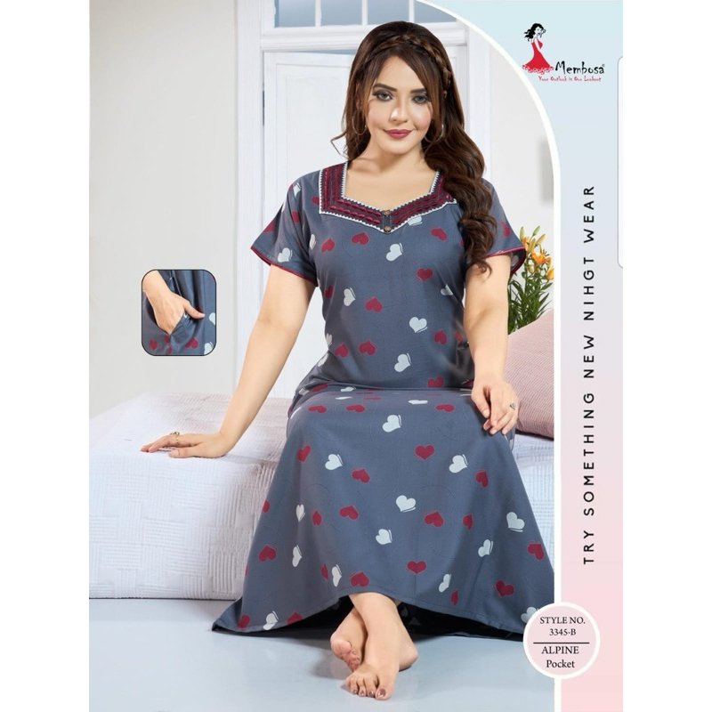 READYSTOCK COLLECTION Alpine Cotton Nightgown /Nightwear/Nighty/India ...