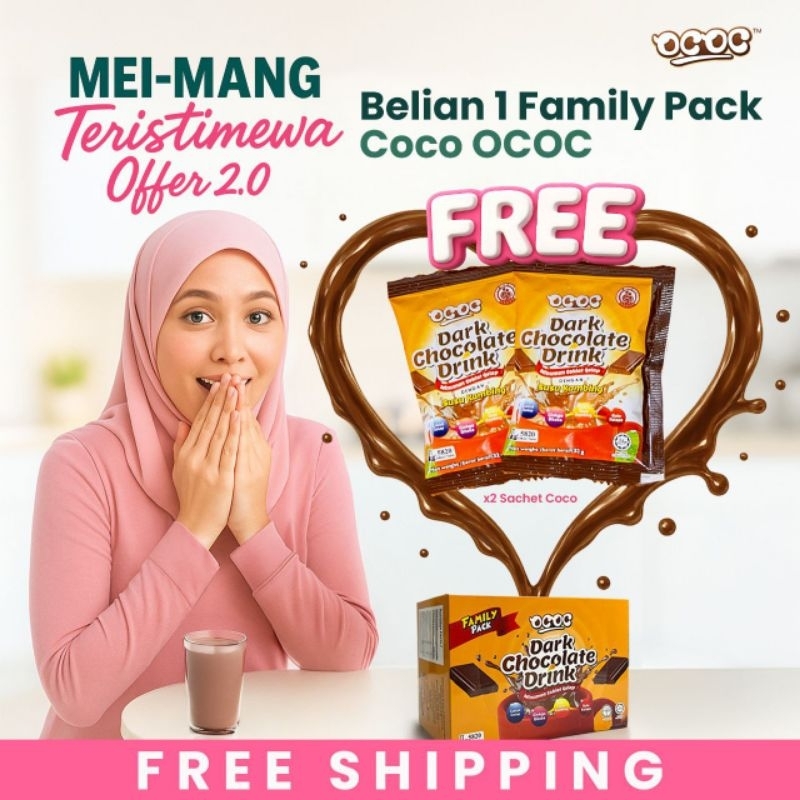 Coco OCOC Dark Chocolate Family Pack Dr Rizal 30+2 free sachets ...