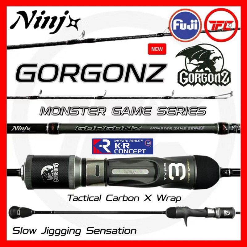 2025 New NINJA GORGONZ Jigging Overhead & Spinning Rod Baitcast BC Slow ...