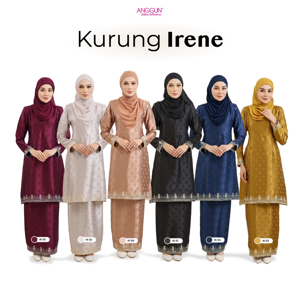 ANGGUN COTTON Baju Kurung IRENE 6 Colour Material Jacquard Exclusive ...