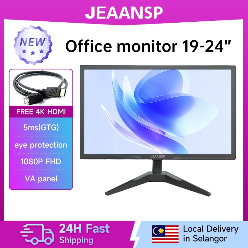JEAANSP Monitor PC 19/22/24 Inch Flat Monitor 60HZ 5ms VA/22 24 25 Inch ...