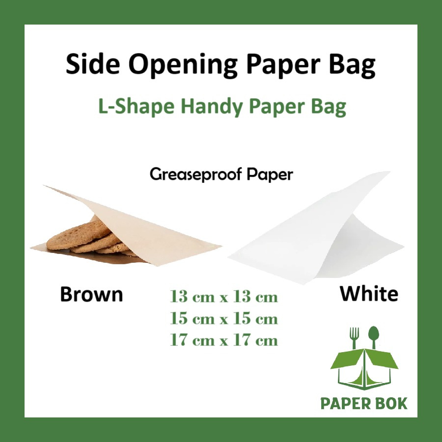 (100pcs) Waffle Bag [Brown / White] / Sandwich Paper Bag / Handy Paper ...