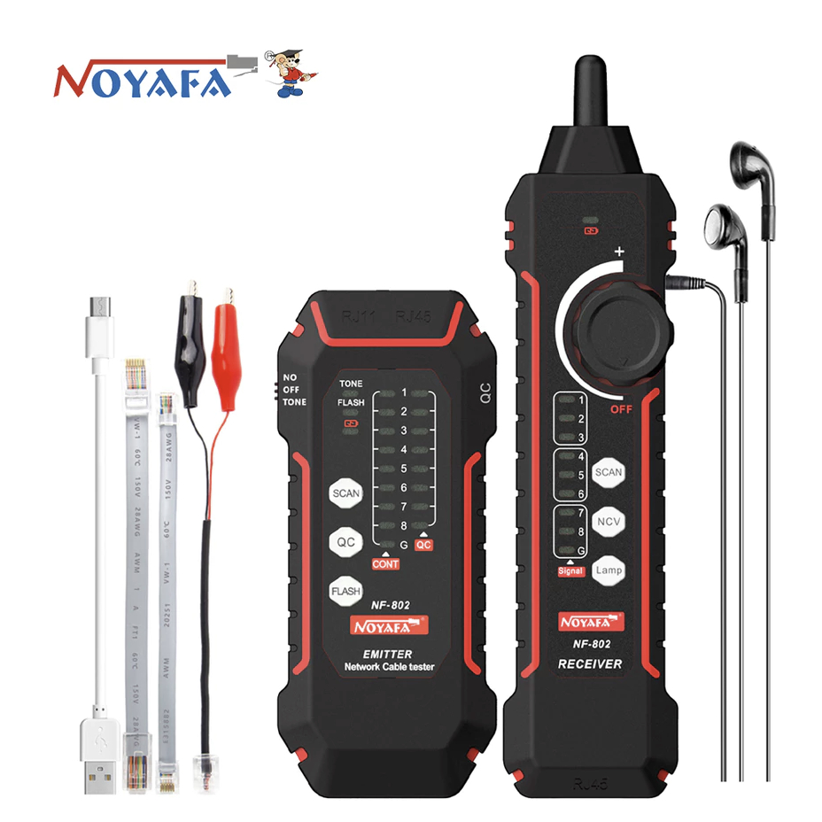 NOYAFA NF802 Anti-interference Network Cable Tester Line POE Live Line ...