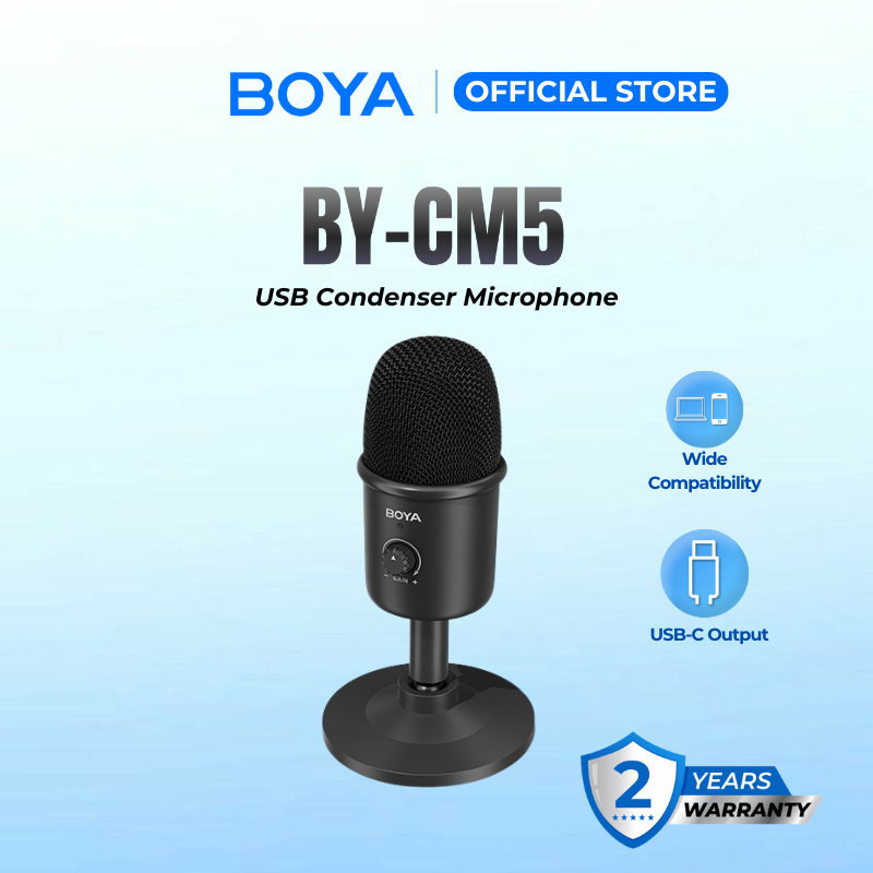 BOYA BY-CM5-Desktop USB Microphone Condenser Portable Mic untuk Telefon ...