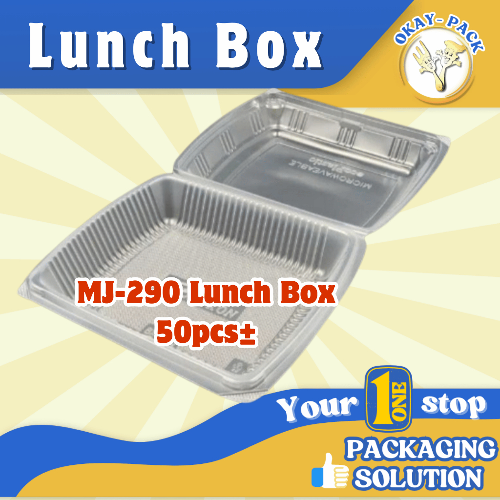 BENXON BX-290 MJ290 Lunch Box [ 50pcs± ] Disposable PP Plastic Food Box ...