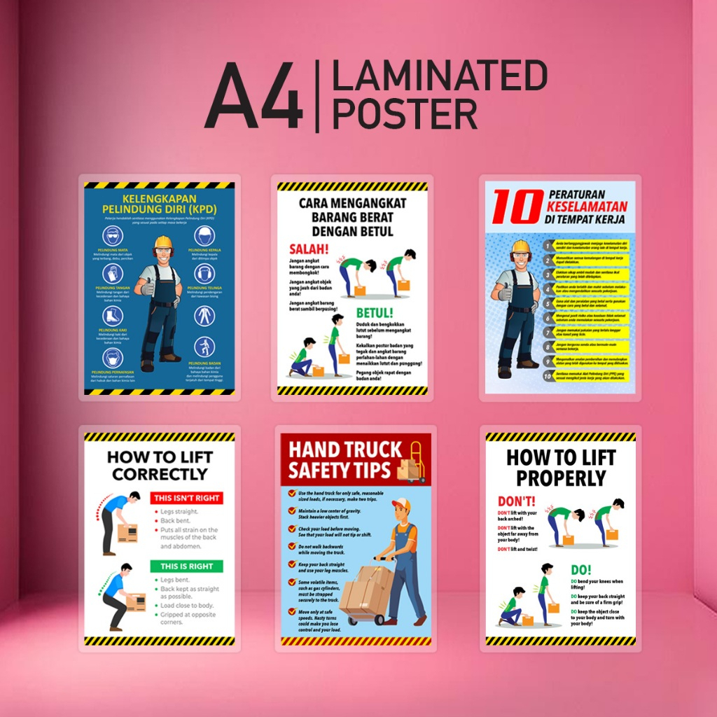 [Laminated Poster] A4 Size Papan Tanda Signage Safety at Workplace ...