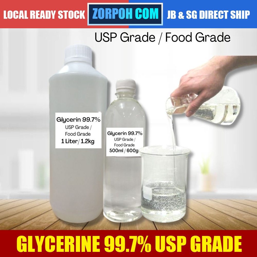 Ready Stock Glycerine 99.7% Food Grade / Vegetable Glycerine / Glycerol ...