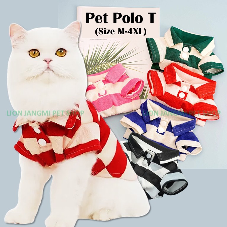 (S-6XL) Pet Polo Tee Premium - Baju Raya Kucing Jantan, Cat Dog Clothes ...