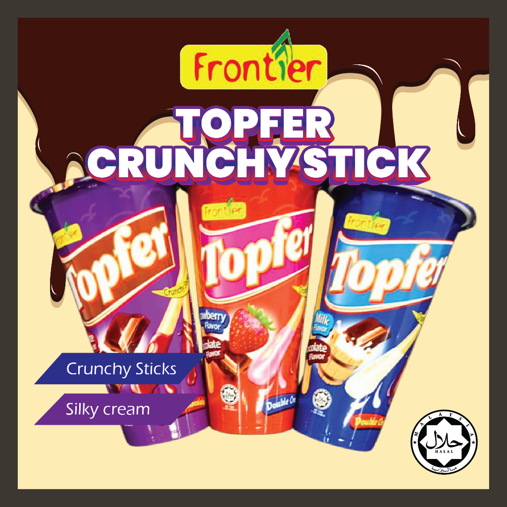 【40g x 2pcs / 40g x 10pcs】Topfer Crunchy Stick Chocolate Milk/Chocolate ...