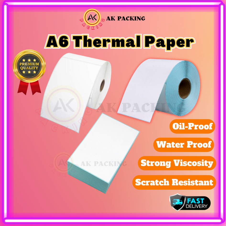 AKPACKING A6 Thermal Paper A6 Airway Bill Paper Awb 100mm x 150mm Roll ...