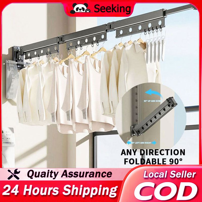 【Seeking】Drying Rack Foldable Balcony Wall-Mounted Clothes Hanger ...