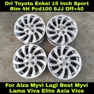 Alza Myvi Vios Axia Viva Ori Toyota Enkei Sport Rim 15 Inch 4H PCD100 ...