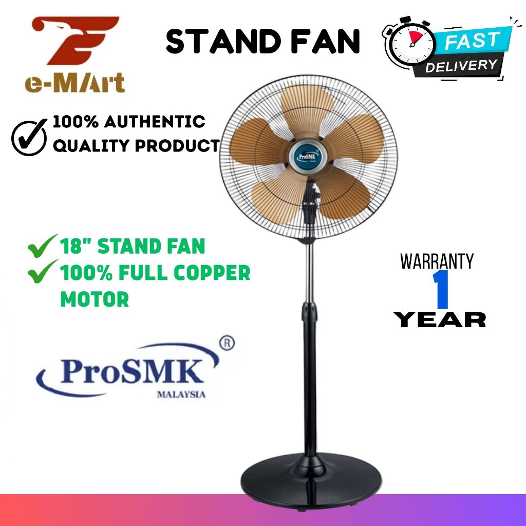 ProSMK 18" Metal Stand Fan Kipas Berdiri Perindustrian with 5 ABS Blade / 5 Speed Fan SMK-FS185B ...