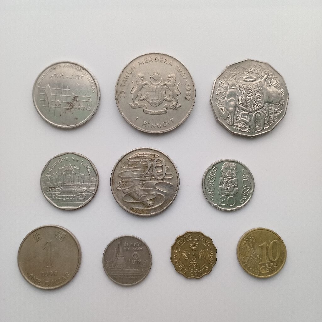 1Set10pcs Mix Coins Australia,HK,Malaysia,NewZealand,Thailand Queen Elizabeth II Duit Syiling ...