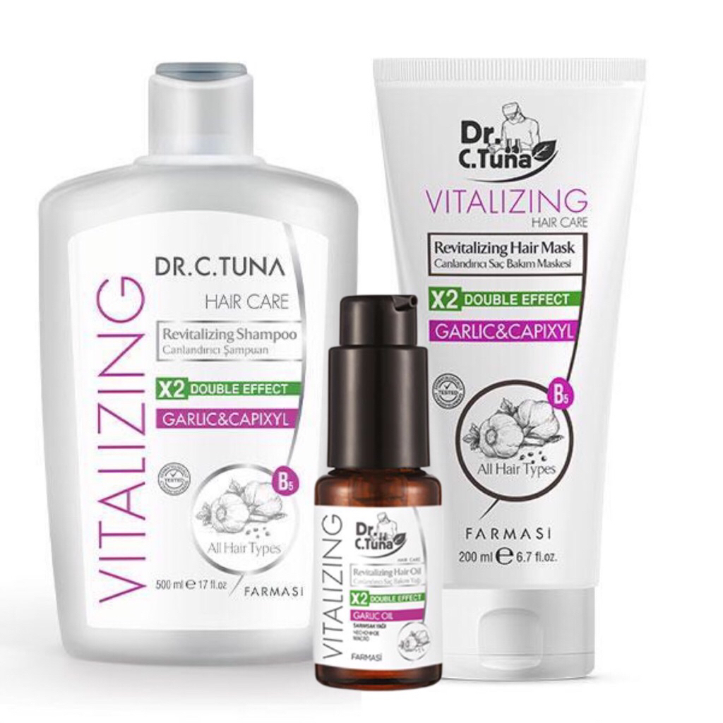 FARMASi FULL SET Dr. C. Tuna Vitalizing Garlic Shampoo Hair Mask Hair ...