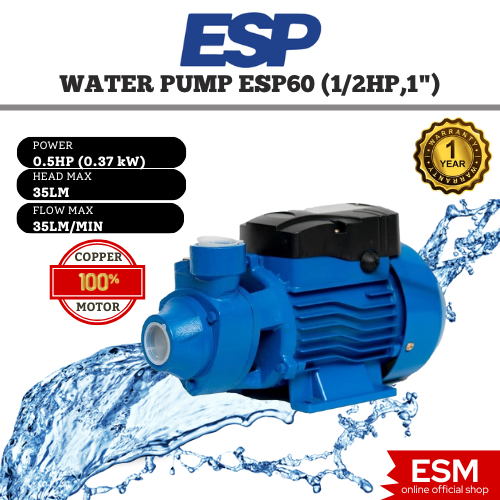 ESP WATER PUMP ESP60 (1/2HP, 1") (1M CABLE C/W PLUG) | Shopee Malaysia