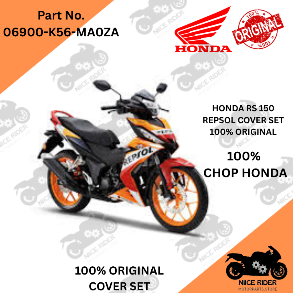 Honda RS 150 cover V2 set REPSOL model complete set cover saja 100% original 06900-K56-MA0ZA ...