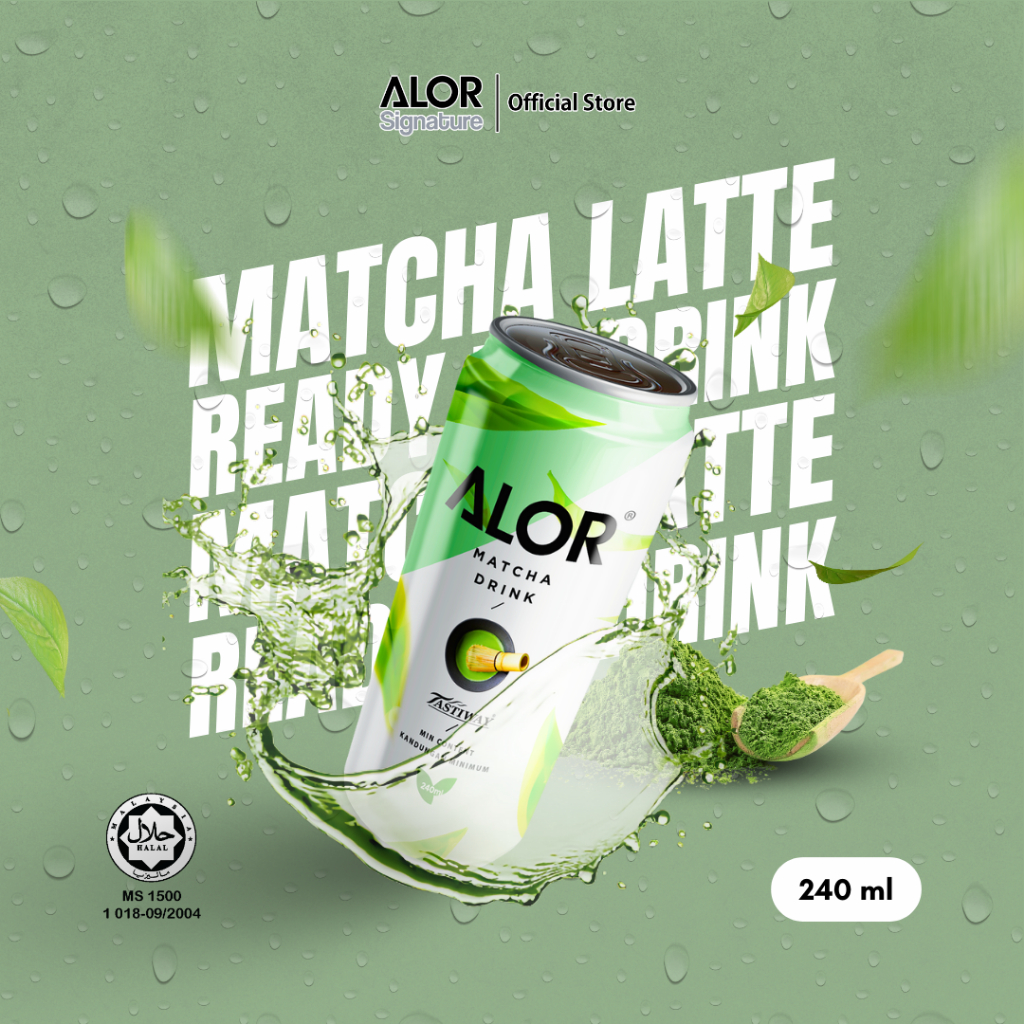 ALOR Ready to Drink Matcha Latte 240ml ( 1 can ) | Shopee Malaysia