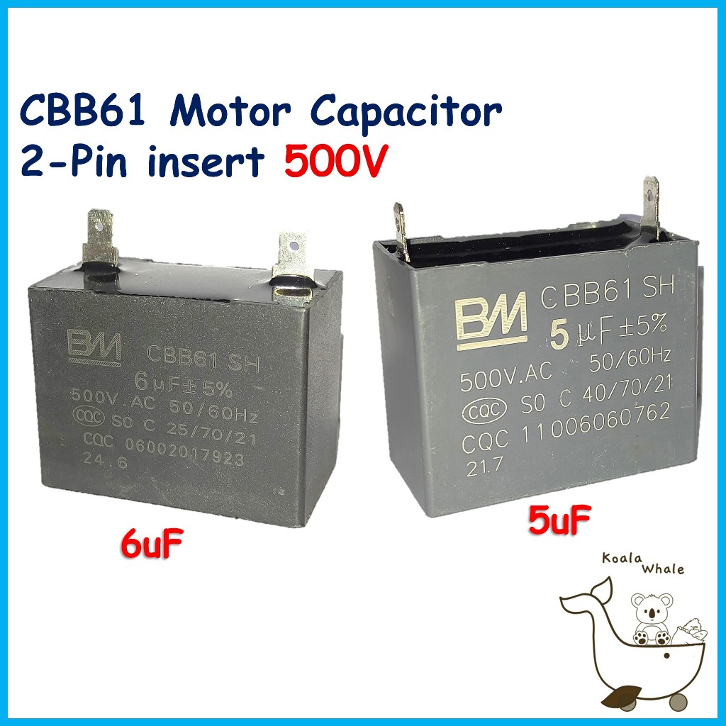500V 5uF 6uF CBB61 Fan Air Conditioner Motor Capacitor Kapasitor 2 Pin ...