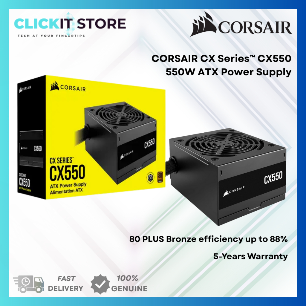 CORSAIR CX Series™ CX550 – 550 Watt 80 PLUS Bronze ATX Power Supply PSU | Shopee Malaysia
