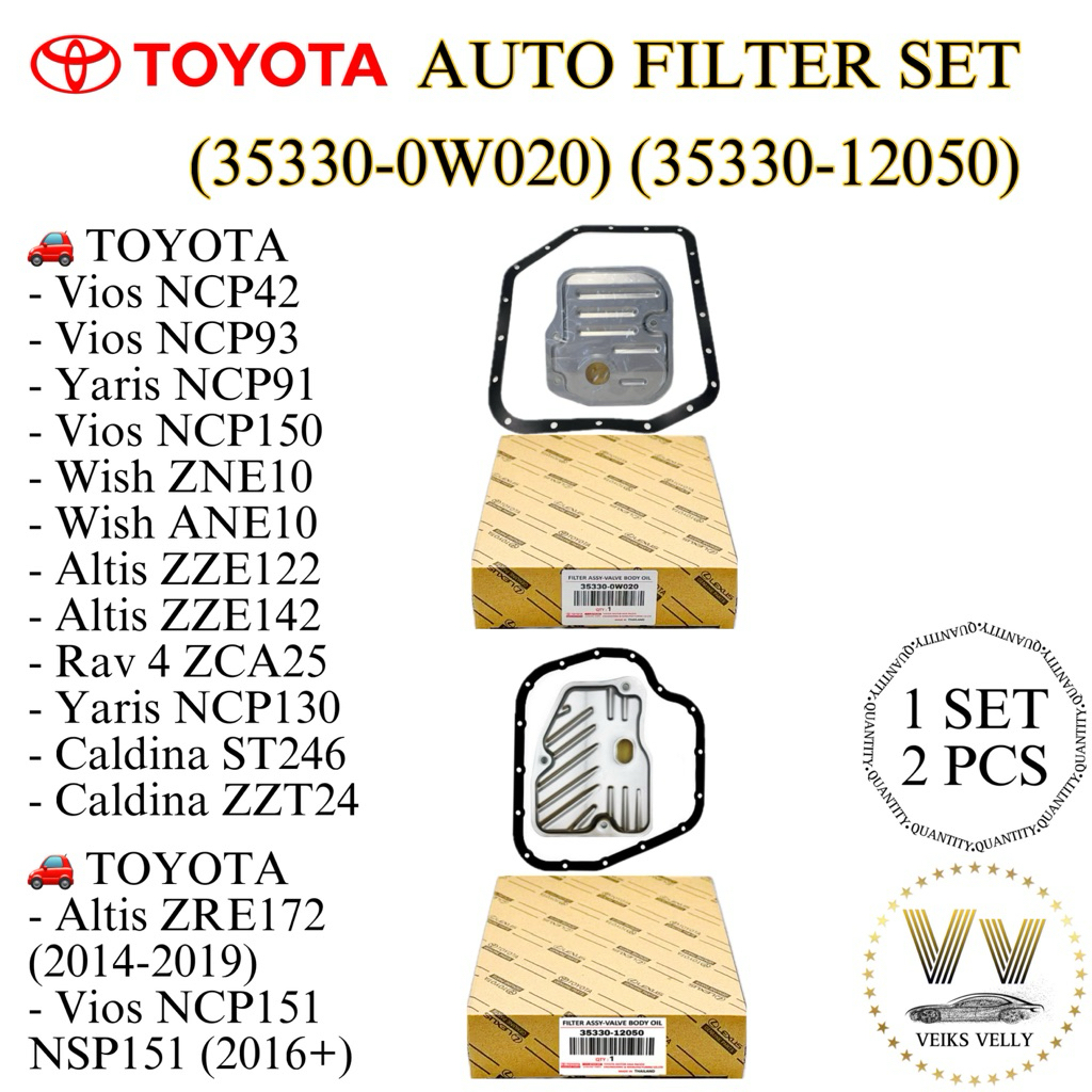 🚗 TOYOTA PENAPIS TRANSMISI AUTO FILTER + GASKET SET (35330-0W020)(35330 ...