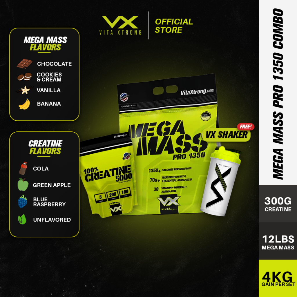 MEGA SAVINGS, MASS COMBO SET (MEGA MASS GAINER 1350 12lbs + Shaker ...