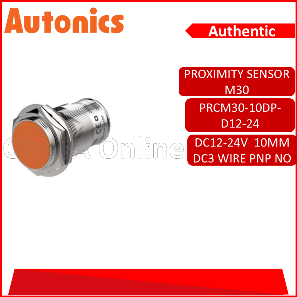 AUTONICS PROXIMITY SENSOR M30 DC12-24V 10MM DC3 WIRE PNP NO(PRCM30-10DP ...