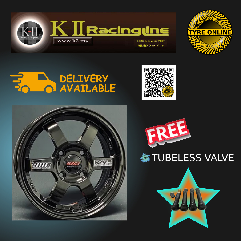 1PC NEW K-II RACINGLINE SPORT RIM 6051 B 14 INCH WHEEL AXIA VIVA MYVI ...