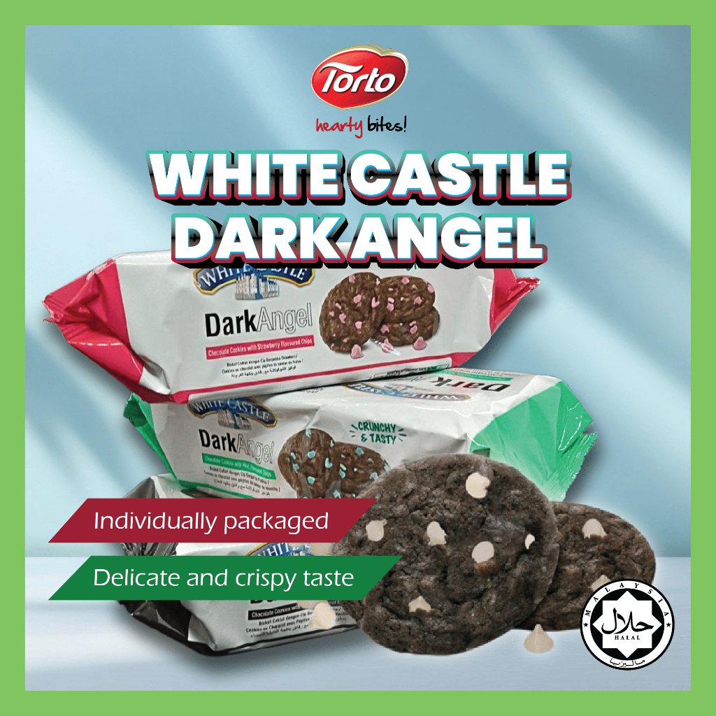 White Castle Dark Angel Chocolate Chips Luxury Cookies 100g | Shopee ...