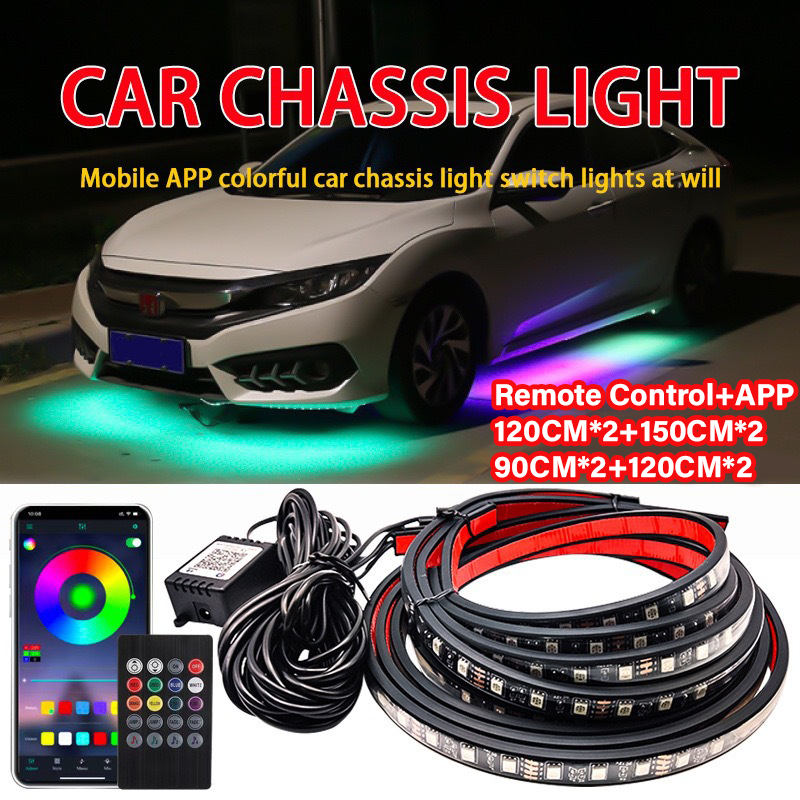 🔥In stock🔥2 IN 1 8 color App+Remote RGBIC LED Car Underglow Lights ...