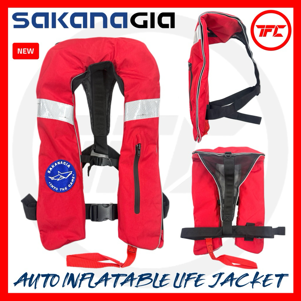 SakanaGia Inflatable Waist Life Jacket Automatic / Manual Safety ...