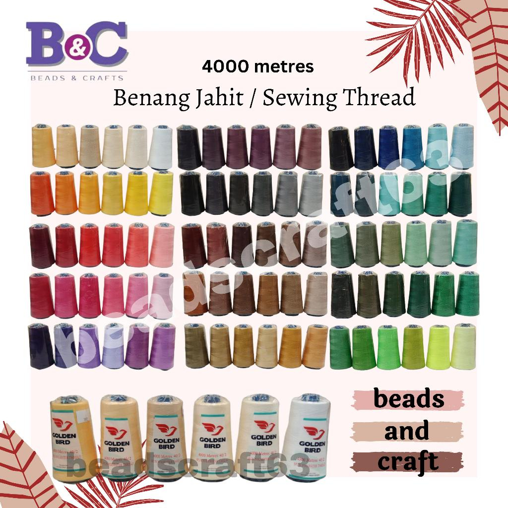 4000mts Benang Jahit Biasa (Warna Chart 1)/ Sewing Thread 4000m (Color ...