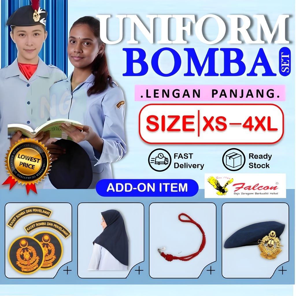 [ORIGINAL] [READY STOCK] FALCON UNIFORMS KADET BOMBA BIRU消防员LENGAN ...