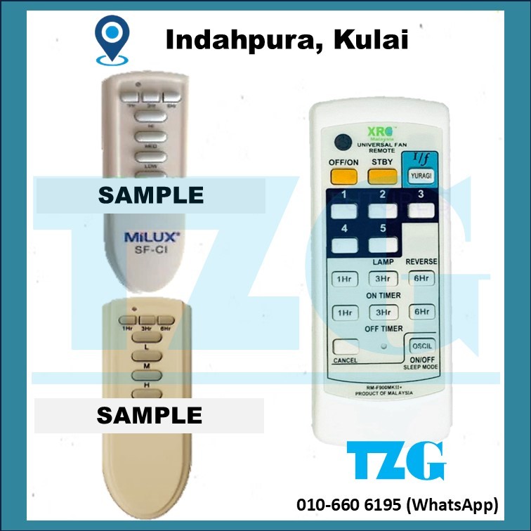 UNIVERSAL REMOTE (KULAI) MILUX ALPHA CEILING FAN REMOTE CONTROL (REFER ...