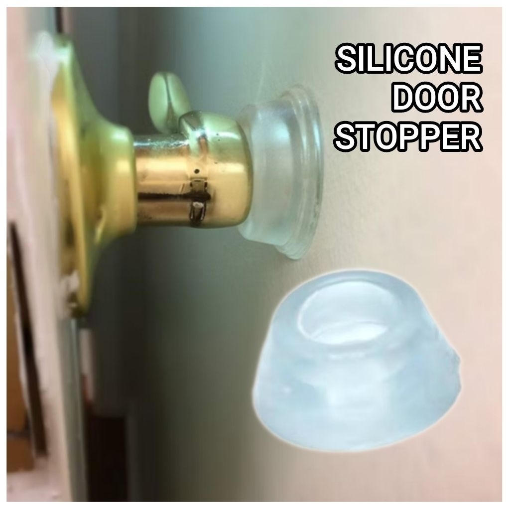 2pcs Silicone Rubber Door Stopper / Door Knob Bumper Guard / Getah ...